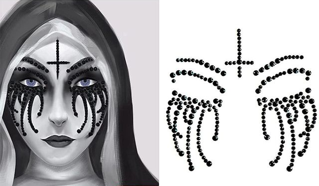 Rhinestone "Black Vampire" Face Art Kit